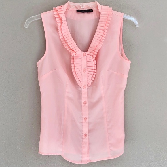 The Limited | Tops | The Limited Light Pink Shirt With Ruffle Detail ...
